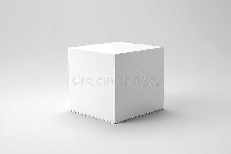 Cardboard White Box, 3D, on White Background. Generative AI Stock ...