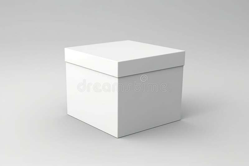 Cardboard White Box, 3D, on White Background. Generative AI Stock ...