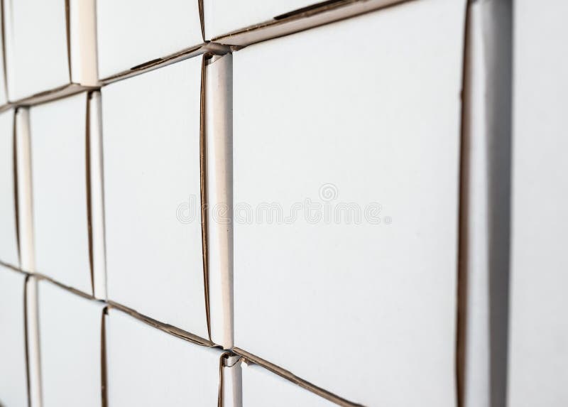 Cardboard White Boxes in Row Stock Image - Image of packaging, case ...