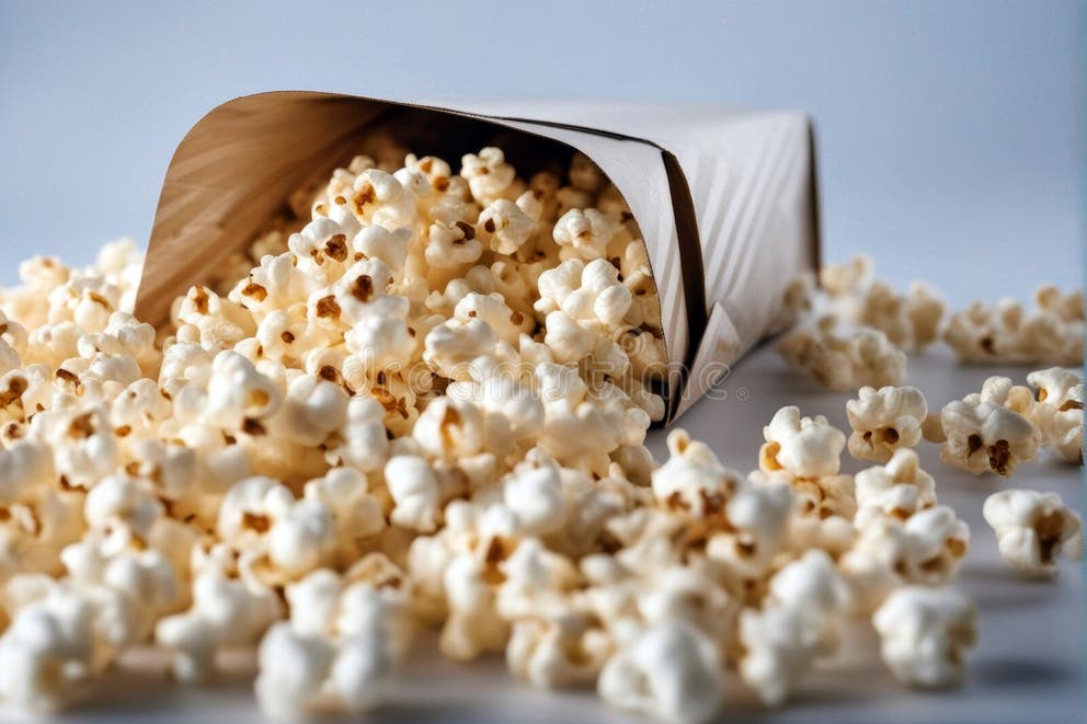 Cardboard White Popcorn Box Stock Illustration - Illustration of eating ...