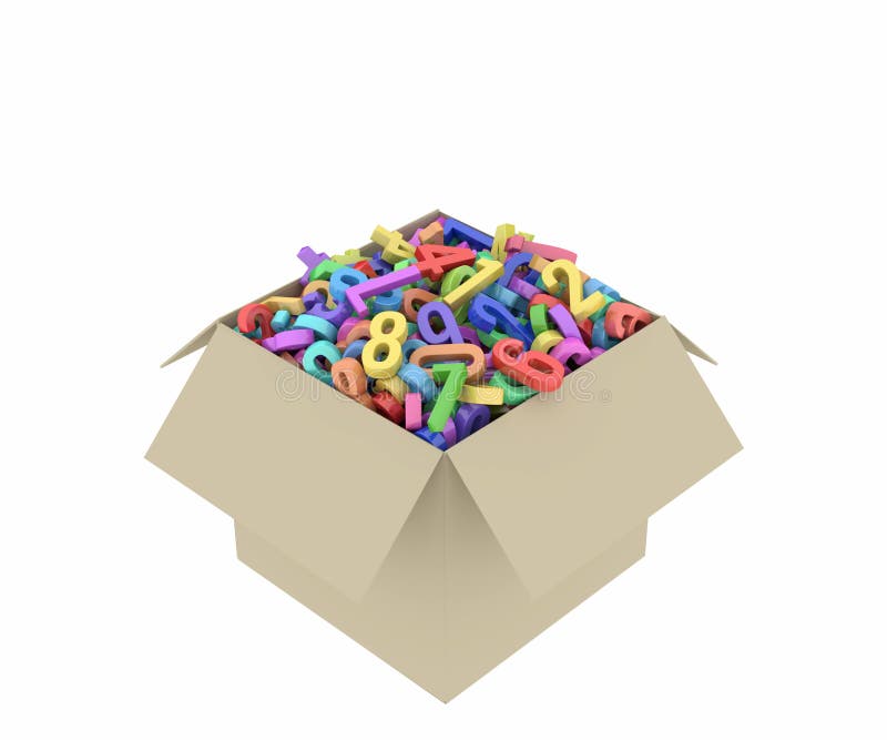 Cardbox and numbers stock illustration. Illustration of order - 66791233