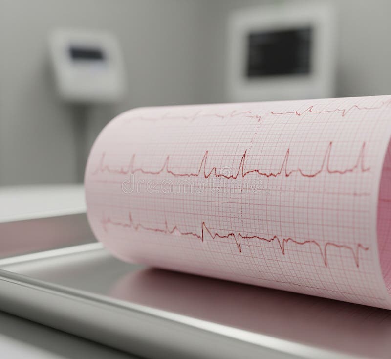 Cardiac Diagnosis Using an Electrocardiogram Stock Illustration ...