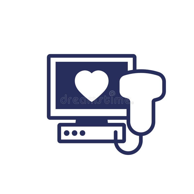 Cardiac Ultrasound Scanner, Echocardiogram Icon Stock Vector ...