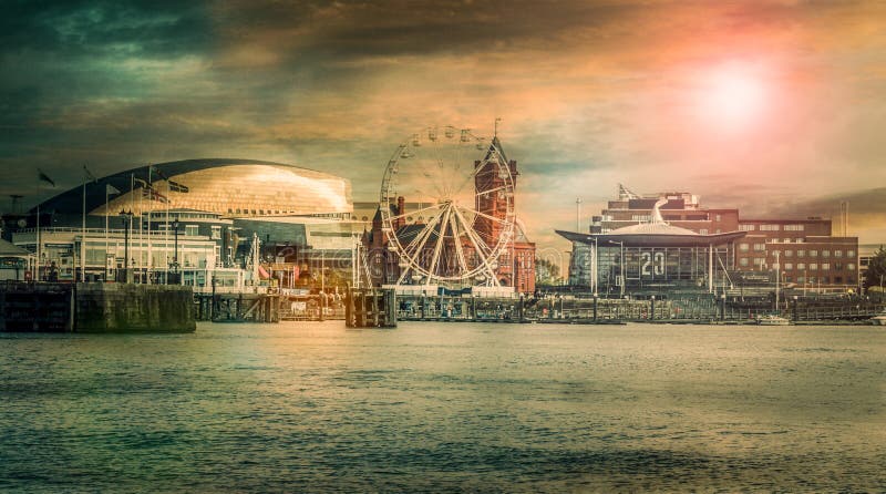 Cardiff Bay in the Capital of Wales. Editorial Stock Photo - Image of ...
