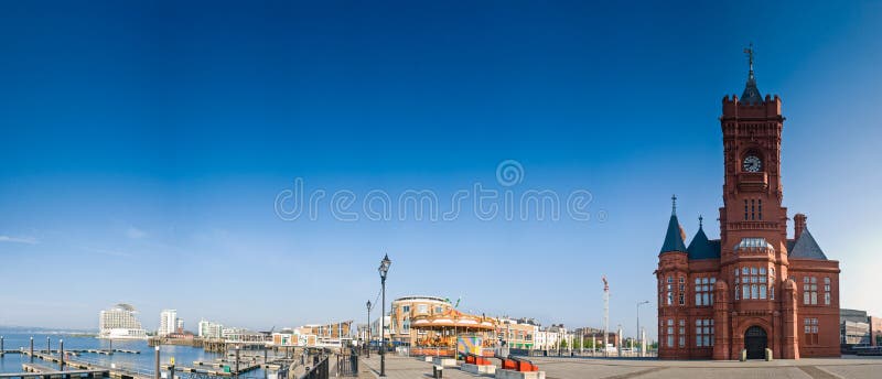 Cardiff Bay stock photo. Image of europe, pier, summer - 42139670