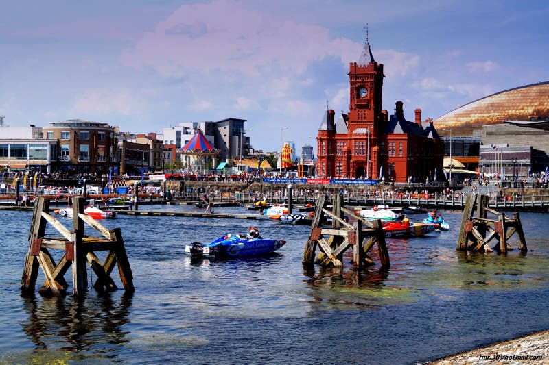 Cardiff Bay editorial stock image. Image of speed, cardiff - 42957714