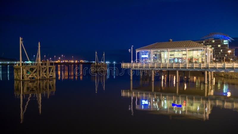 Cardiff Bay during Sunset in Cardiff, Wales Stock Image - Image of ...