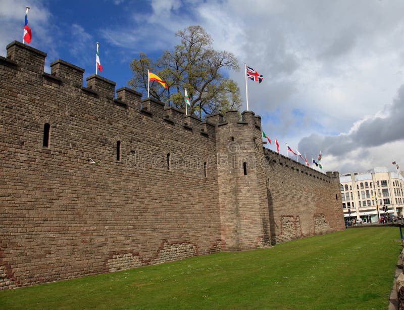 Cardiff Castle and Moat stock image. Image of south, city - 8005441