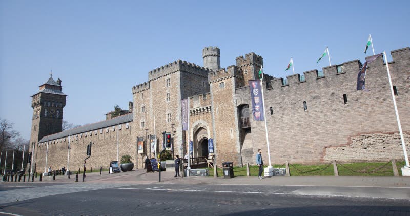 Cardiff Castle on Castle Street in Cardiff, Wales in the UK Stock Image ...