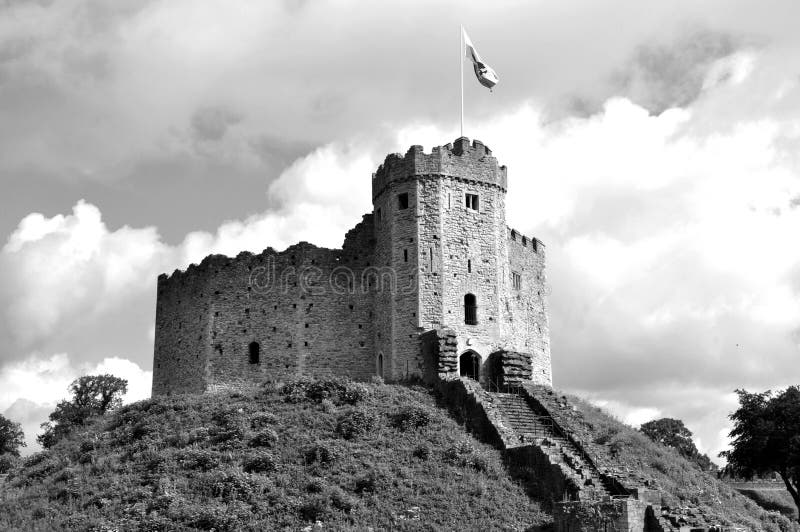 Cardiff Castle, Wales stock image. Image of perched, medieval - 98876059