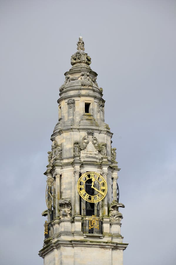 Cardiff clock tower stock image. Image of heritage, building - 50755903