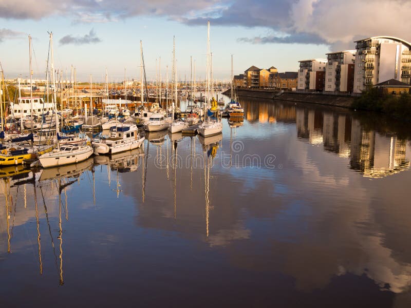 Cardiff Bay in Wales stock photo. Image of public, landmark - 27855238