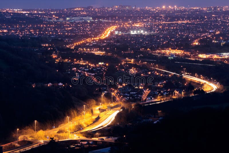 Cardiff at Night stock image. Image of pollution, urban - 15447737