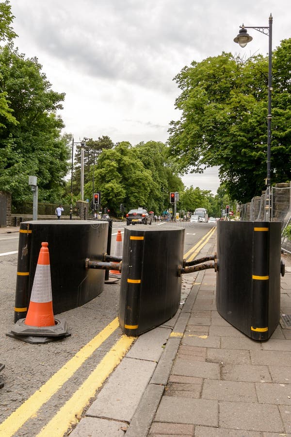 Cardiff Security Anti Terrorism Measures Pavement Barrier Stock Image ...