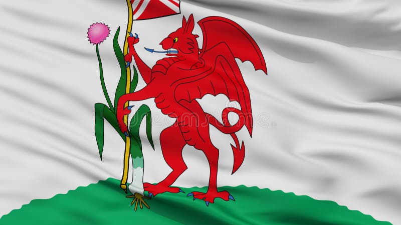 Flagga Av Den Cardiff Staden, Wales Stock Illustrationer - Illustration ...