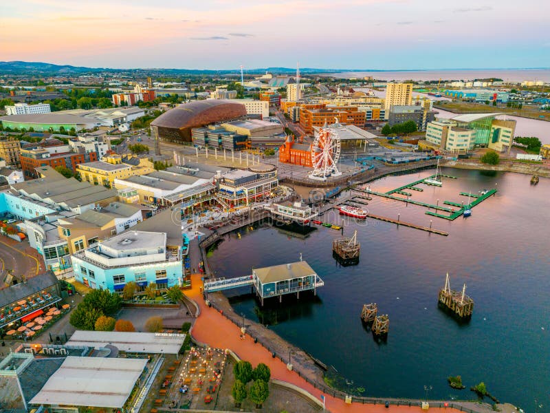 Cardiff, Wales, September 16, 2022: Sunset Panorama View of Card ...
