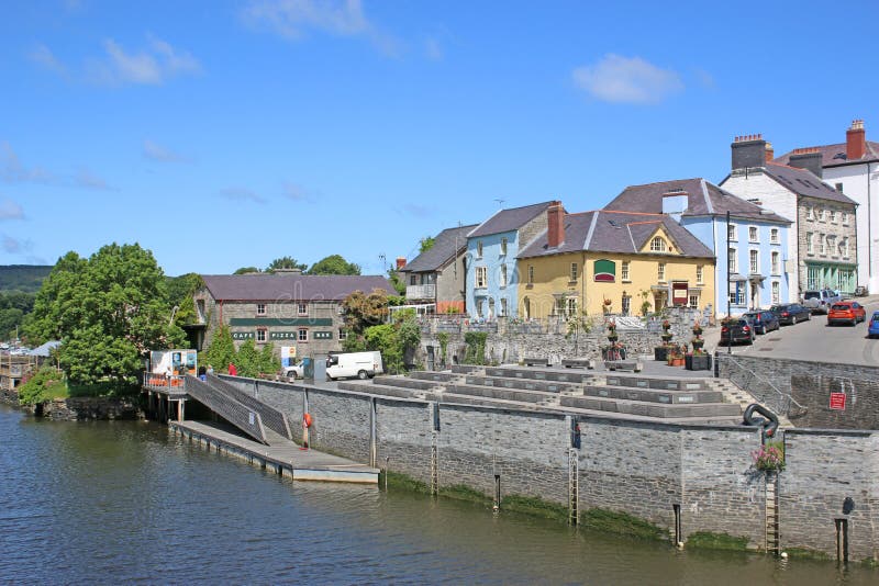 Cardigan, Wales stock image. Image of town, urban, hill - 94116799