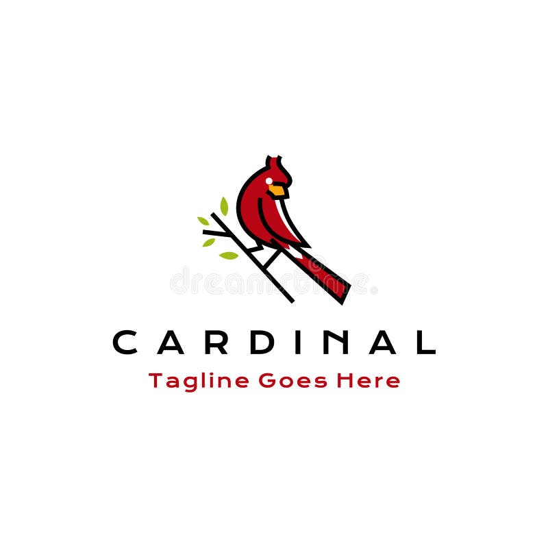 Cardinal Bird Logo Design Vector Illustration Stock Vector ...