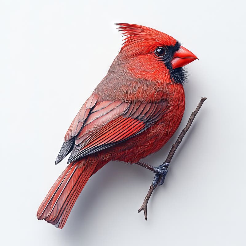 A Cardinal Bird, Set Against a Clear Background Stock Photo - Image of ...