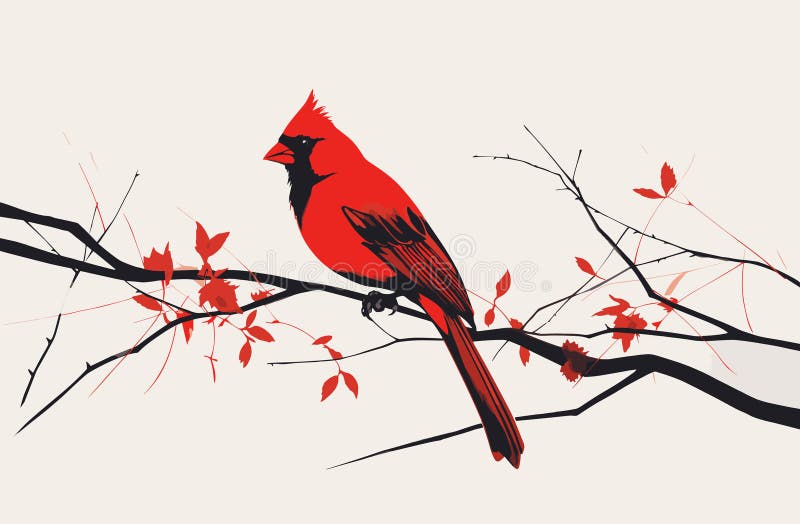 Cardinal Bird Vector Cartoon Illustration Clipart Stock Vector ...