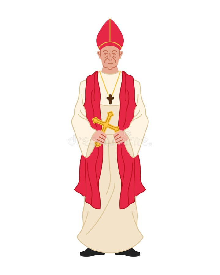 Cardinal Cross Blessing Ceremony Stock Illustration - Illustration of ...