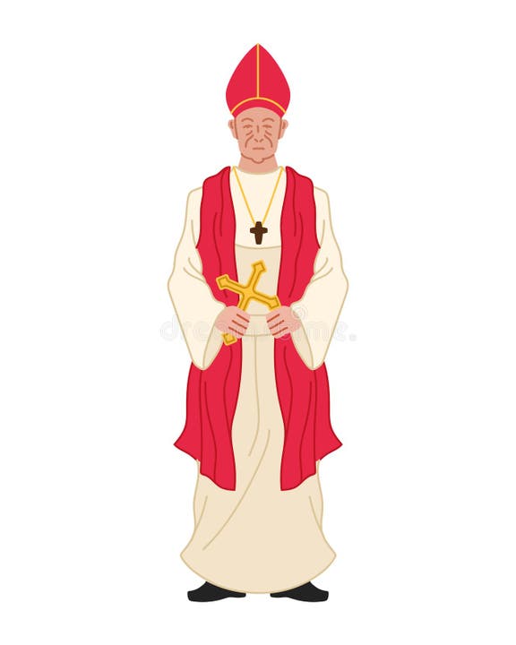 Cardinal Cross Blessing Ceremony Stock Illustration - Illustration of ...