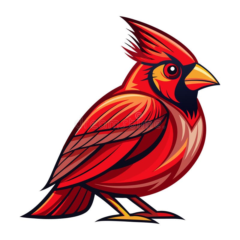 Cardinal Mascot Sticker Vector Design Stock Vector - Illustration of ...