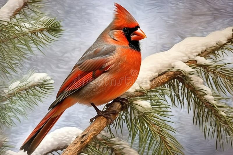Winter Northern Cardinal Pair Stock Image - Image of songbird, american ...