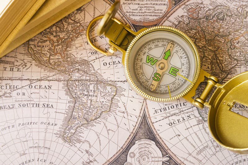 Cardinal Points Old Map. High Quality Photo Stock Image - Image of ...