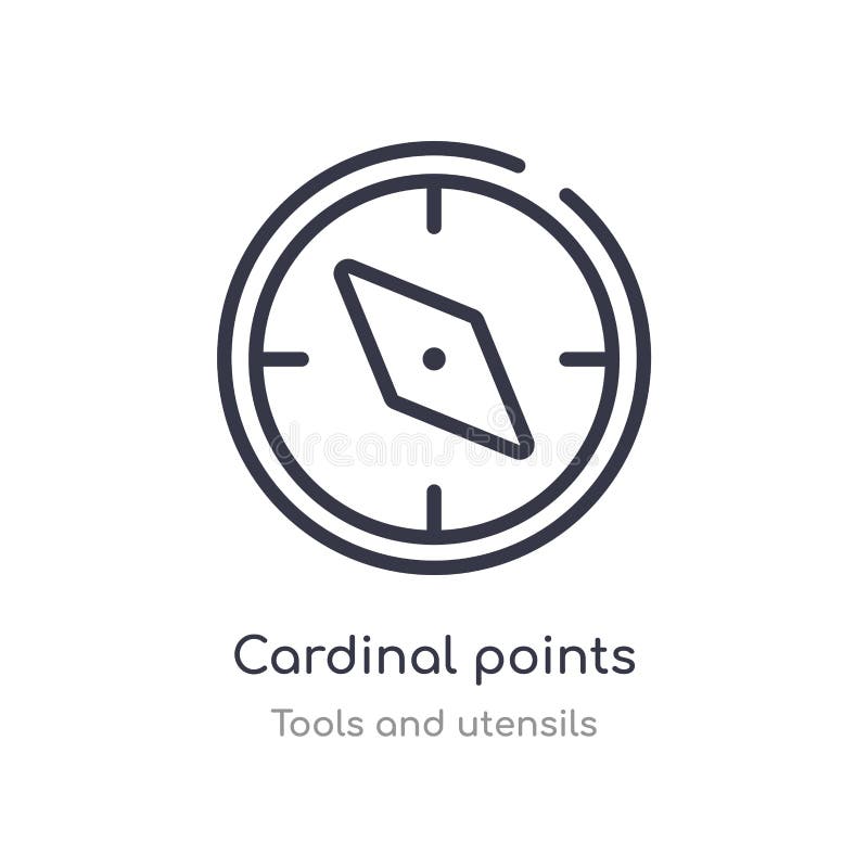 Cardinal Points Outline Icon. Isolated Line Vector Illustration from ...