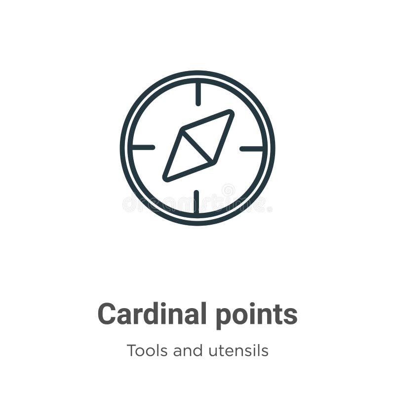 Cardinal Points Outline Vector Icon. Thin Line Black Cardinal Points ...