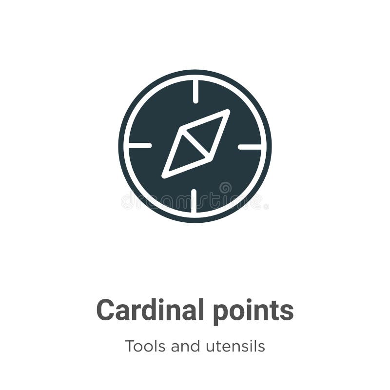 Cardinal Points Vector Icon on White Background. Flat Vector Cardinal ...