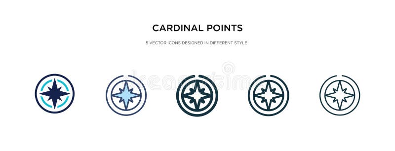 Cardinal Points on Winds Star Icon in Different Style Vector ...