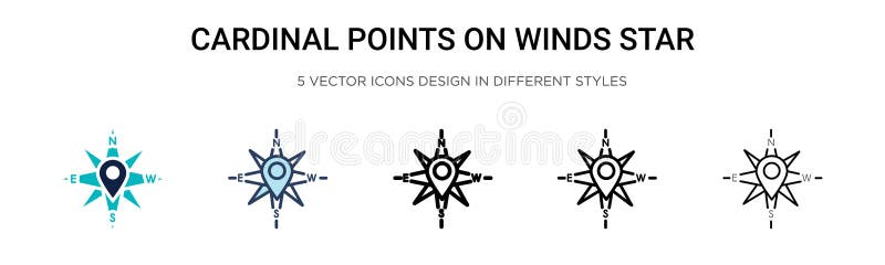 Cardinal Points on Winds Star Symbol Icon in Filled, Thin Line, Outline ...