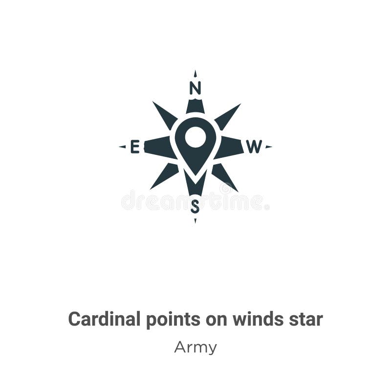 Cardinal Points on Winds Star Symbol Vector Icon on White Background ...