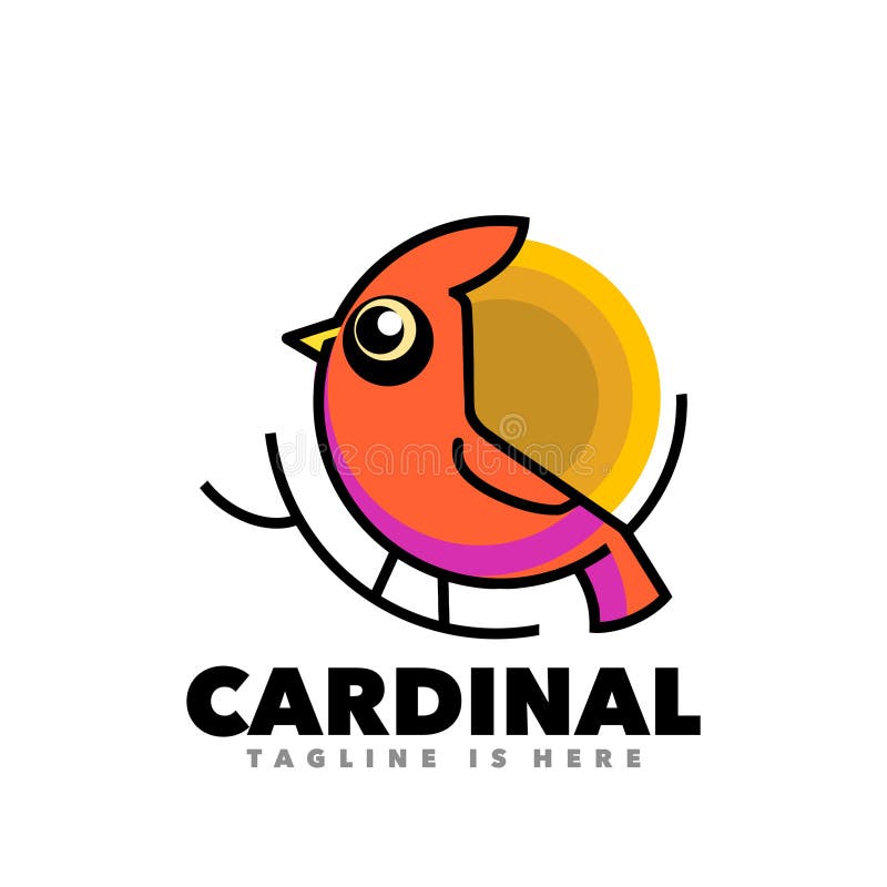 Cardinal Sunset Mascot Logo Design Template Stock Vector - Illustration ...