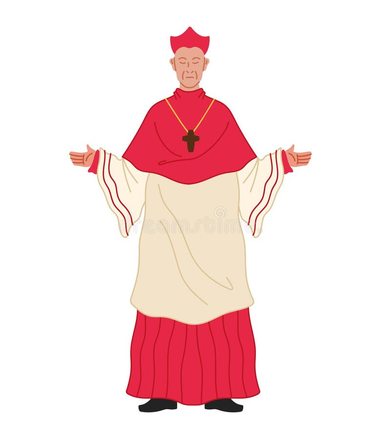 Cardinal Vestments Faith Ceremony Stock Illustration - Illustration of ...