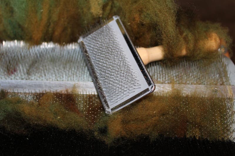 Carding sheep wool stock photo. Image of drum, designer - 84853172