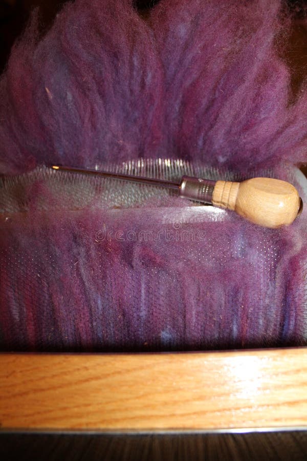 Carding sheep wool stock image. Image of drum, length - 84873529