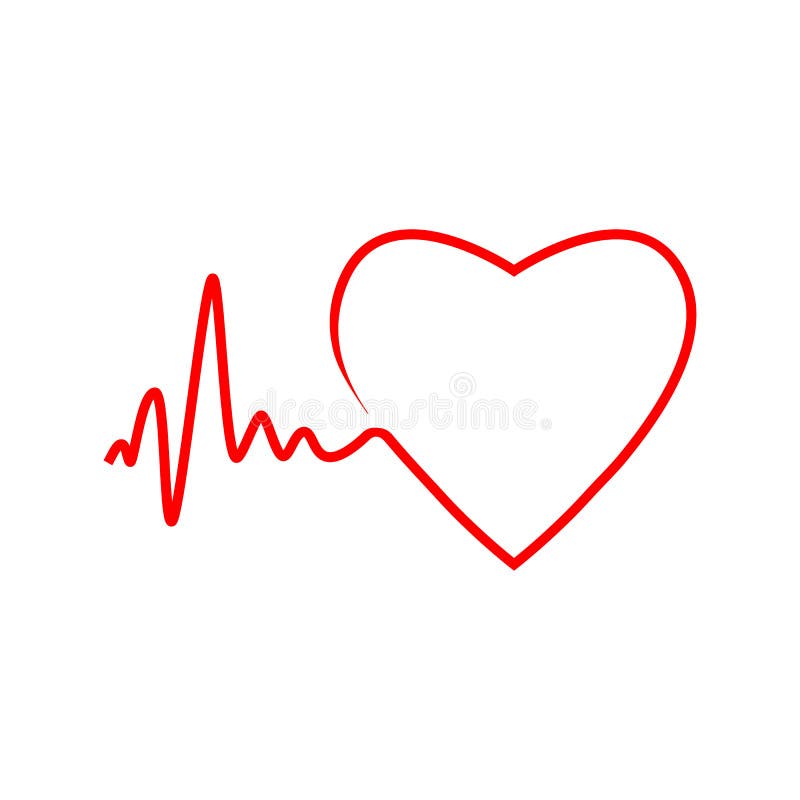 Cardio, Heart, Heart Beat Icon. Vector Illustration, Flat Design Stock ...