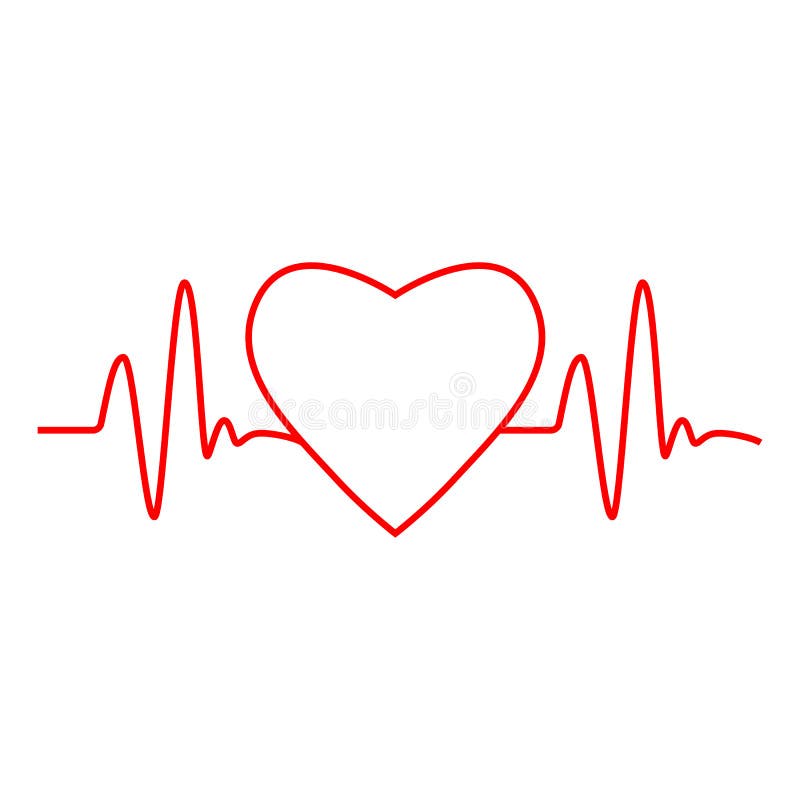 Cardio, Heart, Heart Beat Icon. Vector Illustration, Flat Design Stock ...