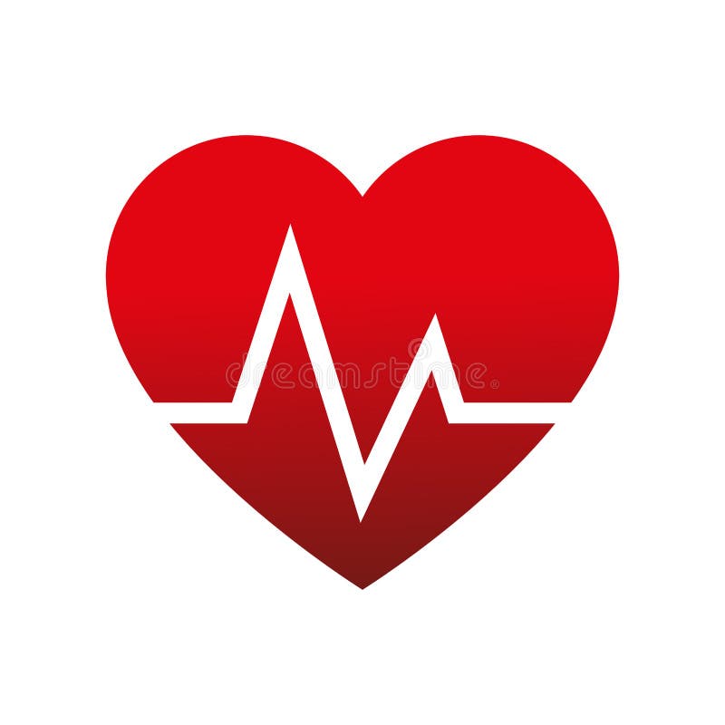 Cardio, Heart, Heart Beat Icon. Vector Illustration, Flat Design Stock ...