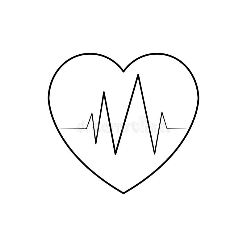 Cardio heart icon stock vector. Illustration of heartbeat - 84440351