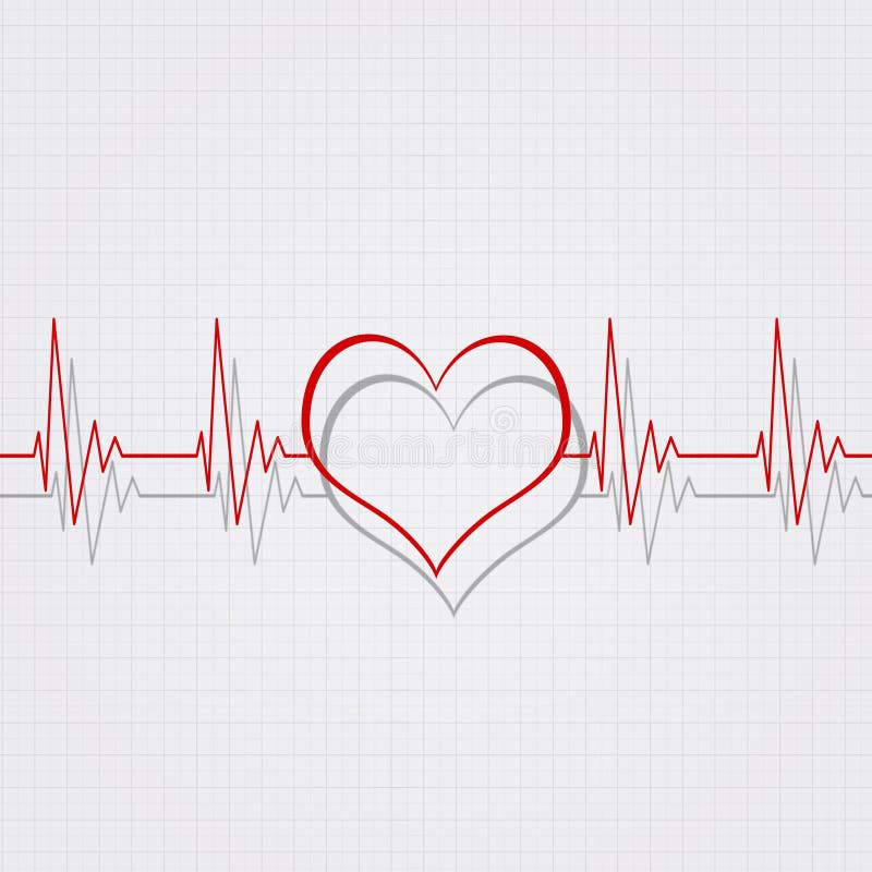 Cardio Rhythm of a Heart stock illustration. Illustration of life ...