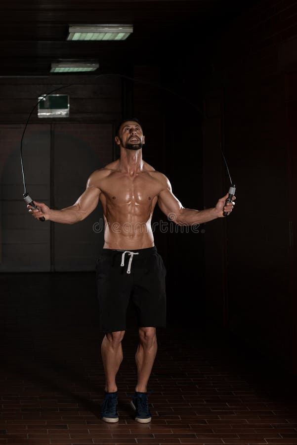 Cardio Time with Jumping Rope Stock Image - Image of athlete, fitness ...