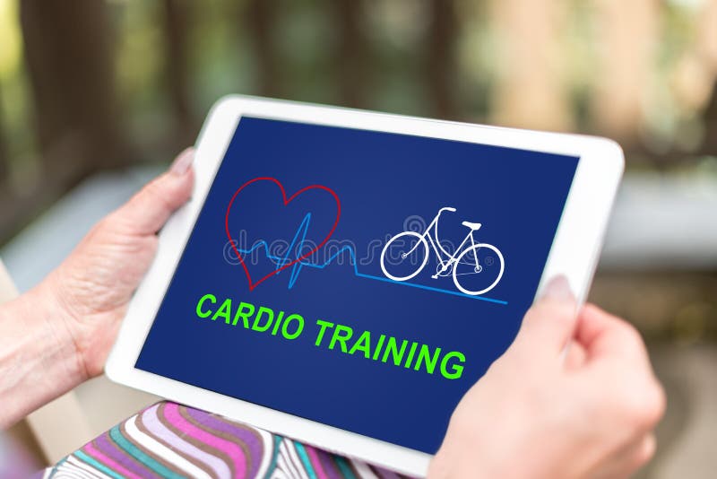 Cardio Training Concept on a Tablet Stock Photo - Image of activity ...