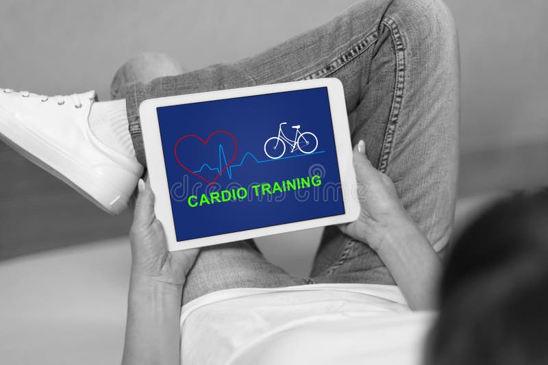 Cardio Training Concept on a Tablet Stock Photo - Image of ...