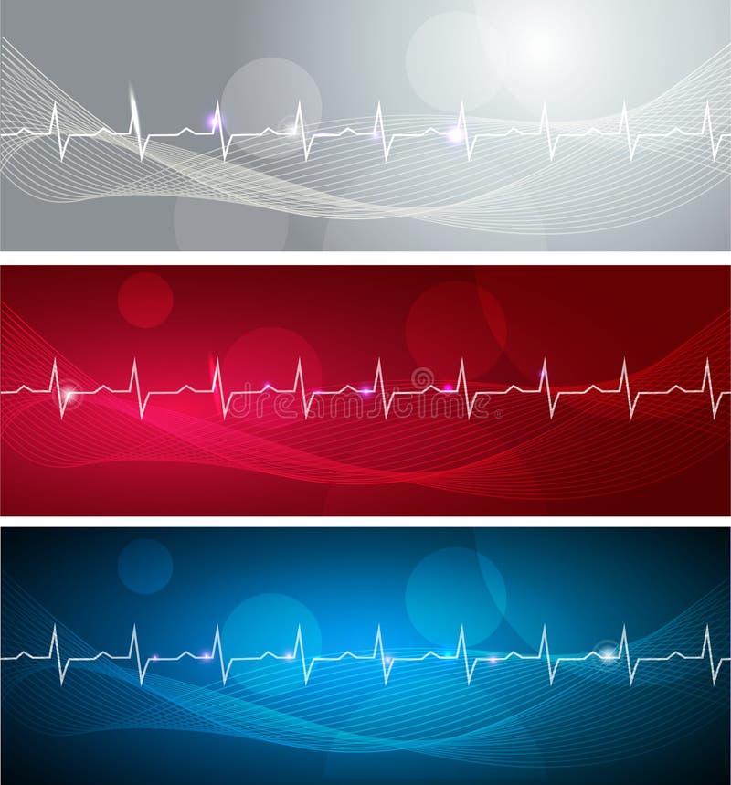 Cardiology banners stock vector. Illustration of beat - 34953270