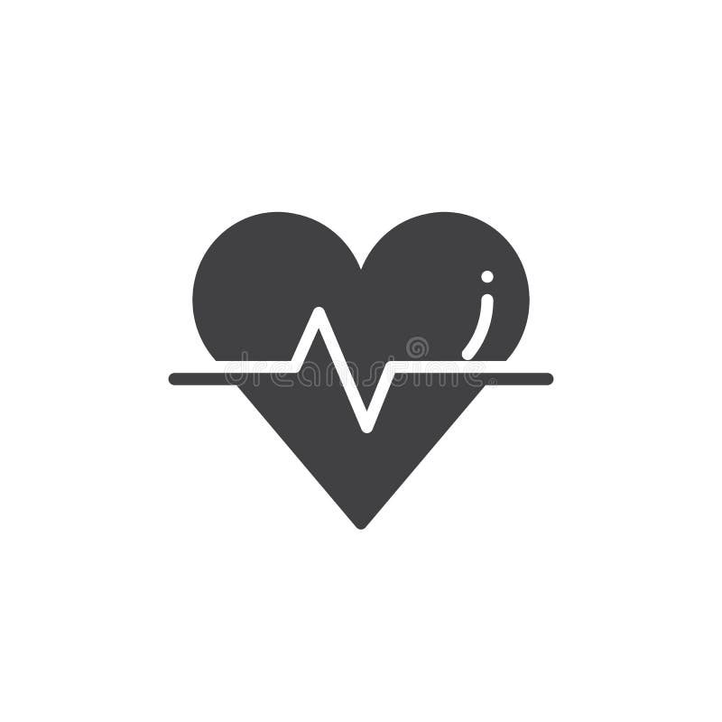 Cardiogram with Heart and Pulse Trace Icon Vector Stock Vector ...