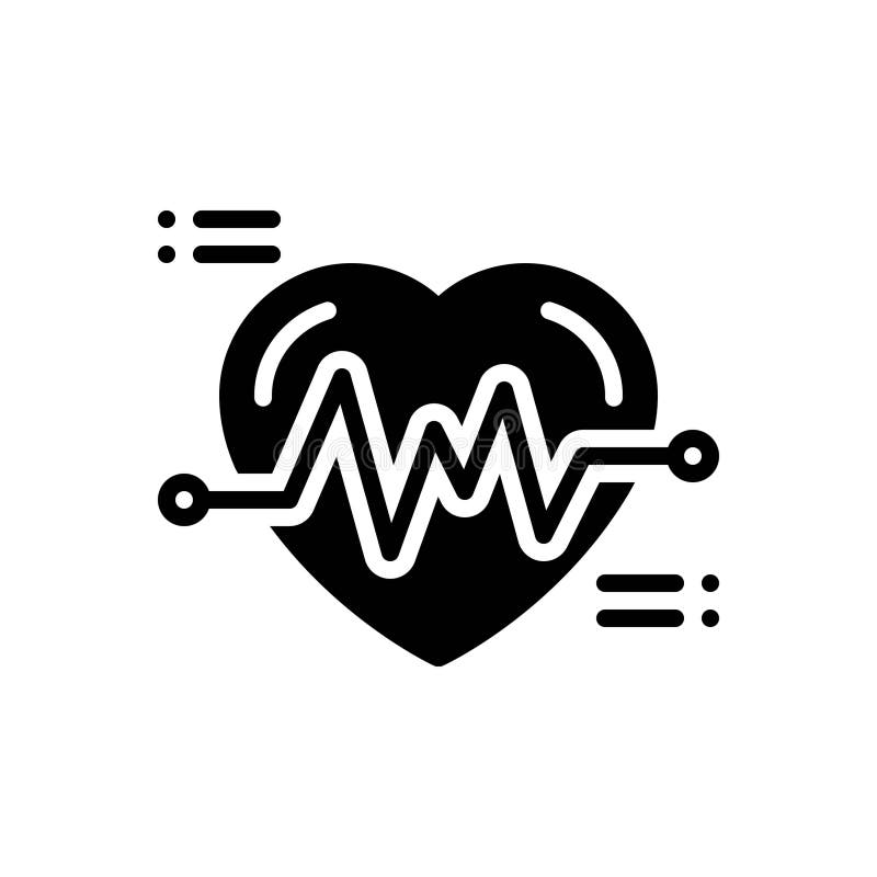 Black Solid Icon for Cardiogram, Heartbeat and Ecg Stock Vector ...
